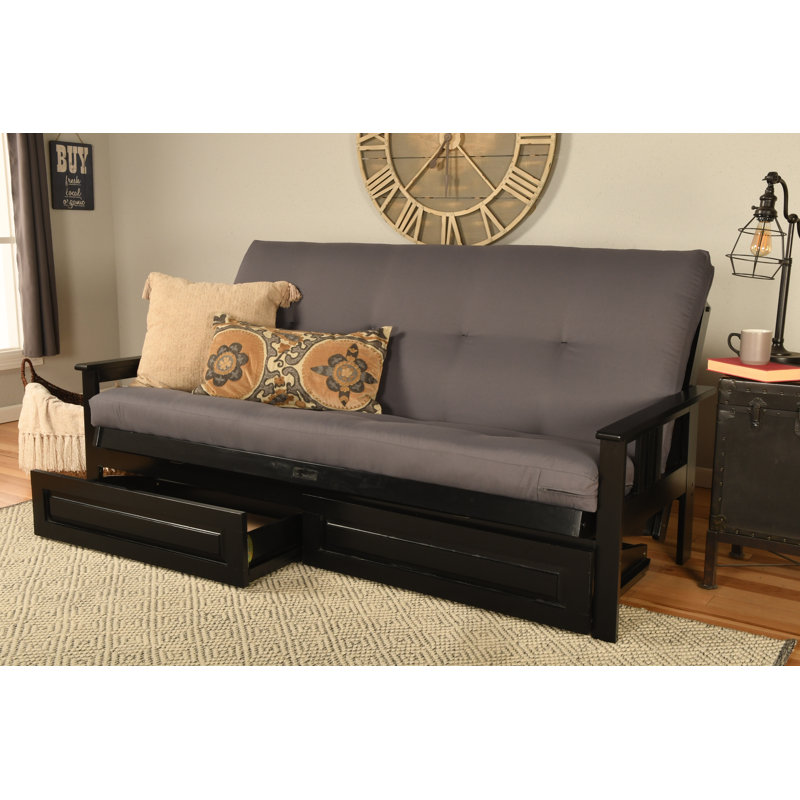 Wooden futon with storage store